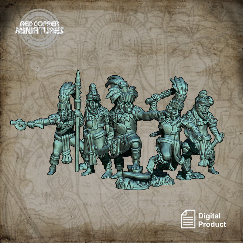 Mayan nobles - STL - Red Copper Miniatures
