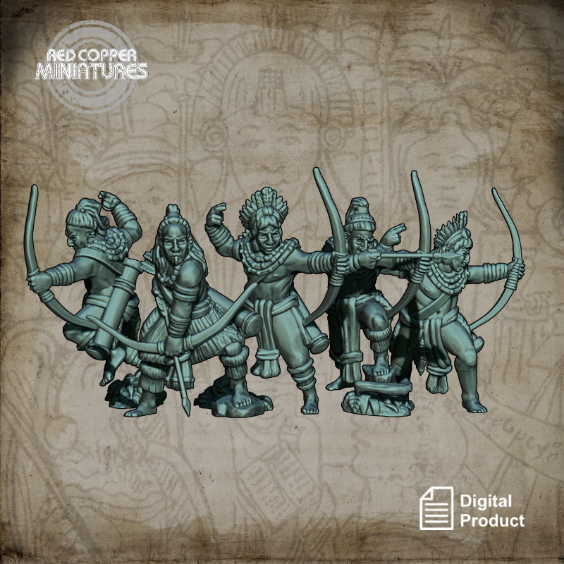 Mayan bowmen - STL - Red Copper Miniatures