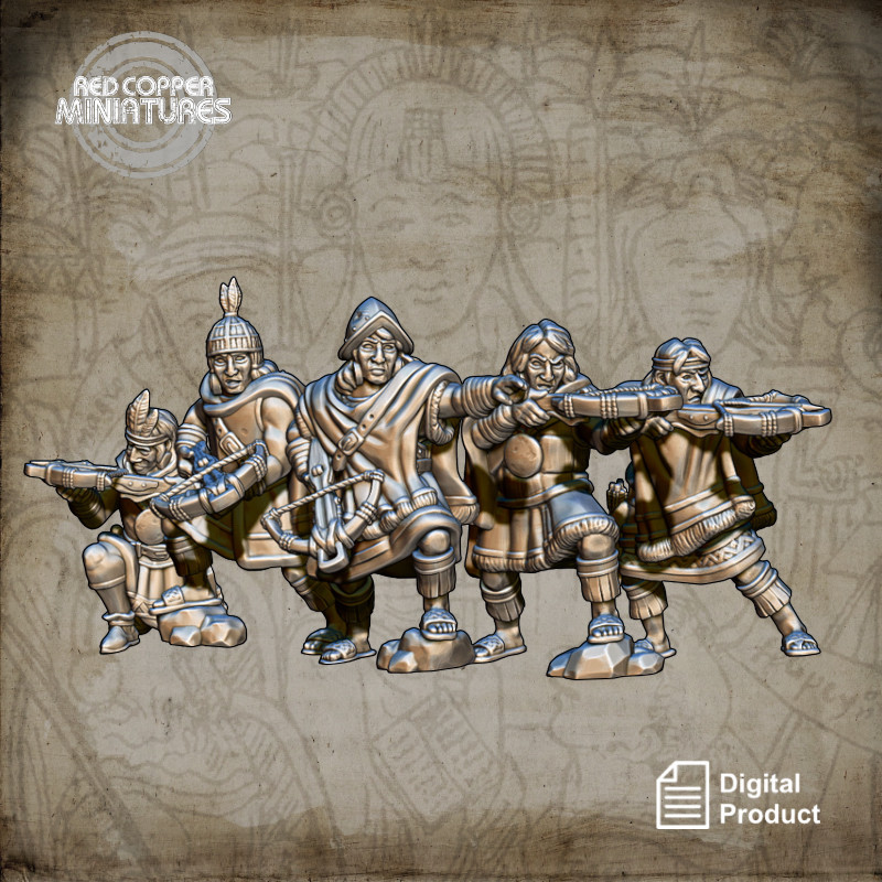 Rebel Inca crossbowmen - STL - Red Copper Miniatures