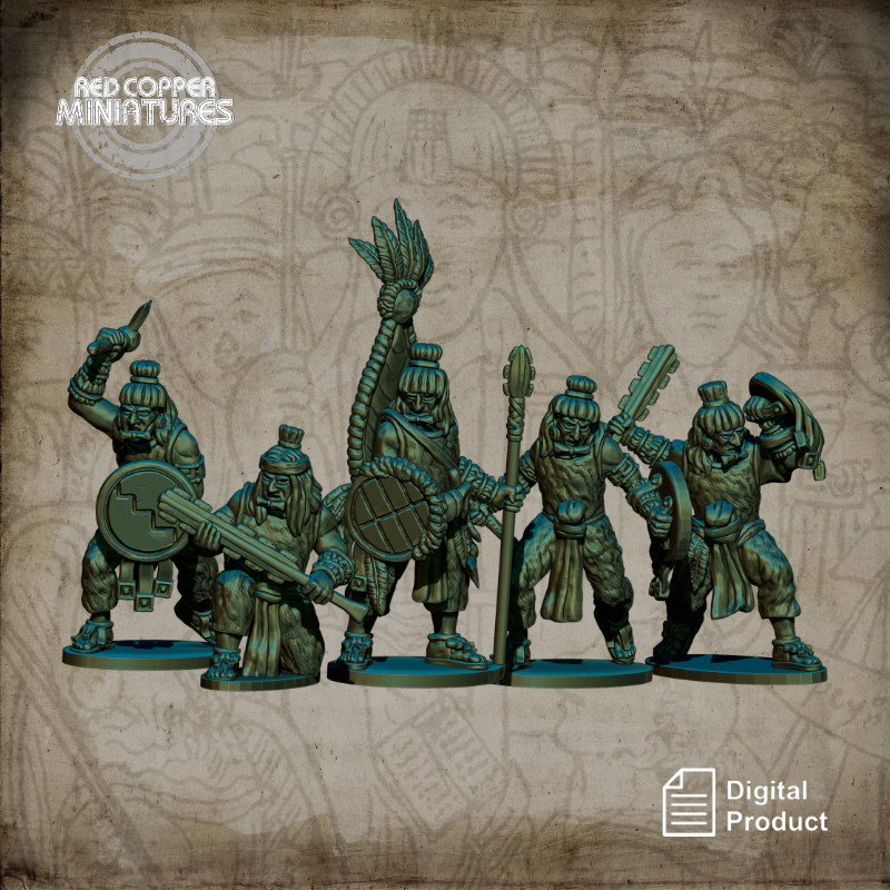 Aztec otomi warriors - STL - Red Copper Miniatures
